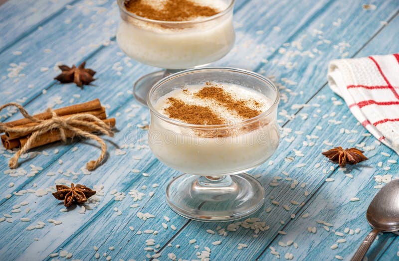 Rice Pudding with Cinnamon Traditional Greek Rizogalo Stock Image ...