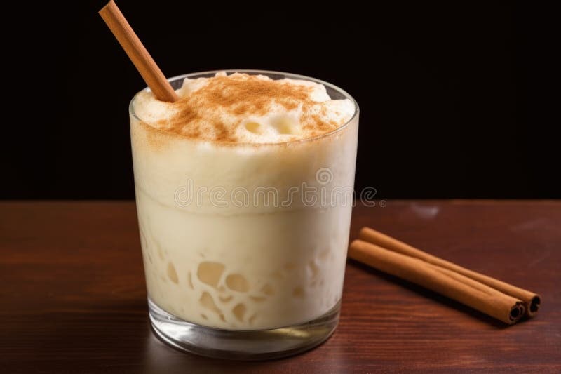 Rice Pudding Drink Served with a Straw for a Relaxed Drink Stock Image ...