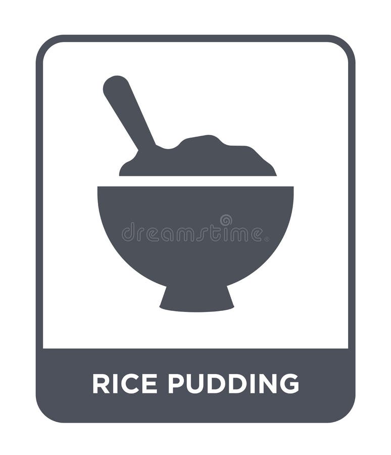 Rice Pudding Vector Icon on White Background. Flat Vector Rice Pudding ...