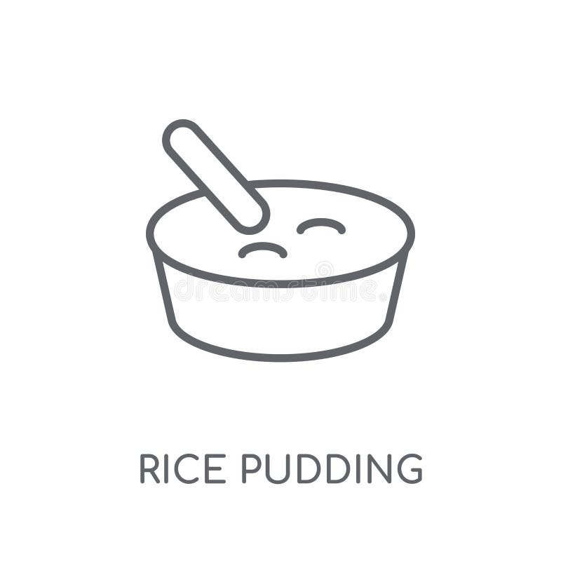 Rice Pudding Linear Icon. Modern Outline Rice Pudding Logo Conce Stock ...