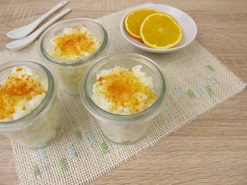 Rice Pudding with Orange Sugar Stock Photo - Image of dessert, sugar ...