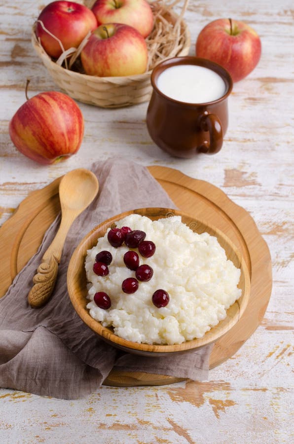 Rice Pudding with Red Berries Stock Image - Image of closeup, creamy ...