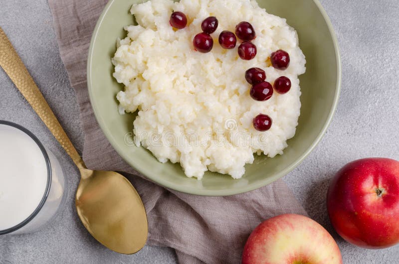 Rice Pudding with Red Berries Stock Photo - Image of breakfast, gourmet ...