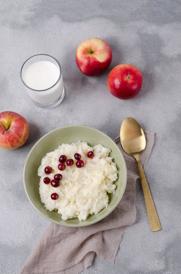 Rice Pudding with Red Berries Stock Photo - Image of breakfast, diet ...