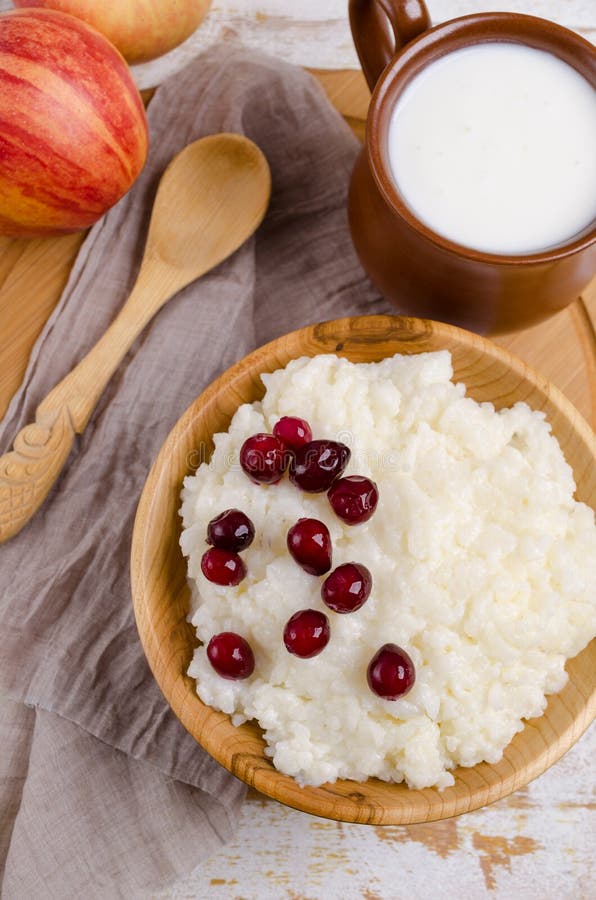 Rice Pudding with Red Berries Stock Photo - Image of clotted, diet ...