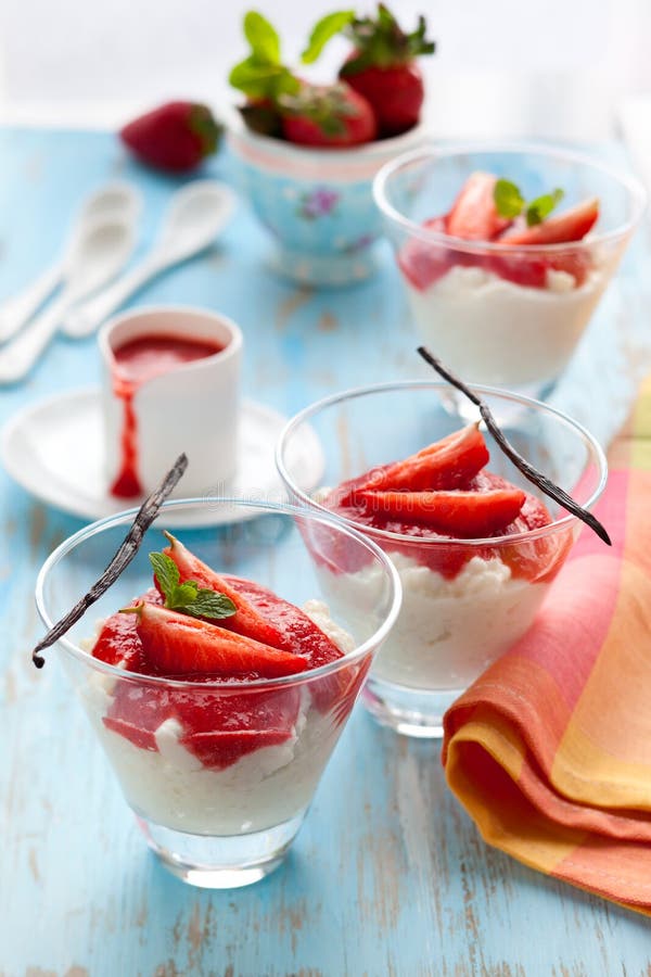 Rice Pudding with Strawberry Stock Photo - Image of porridge, grain ...