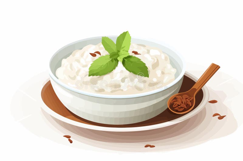 Rice Pudding Vector Flat Minimalistic Isolated Illustration Stock ...