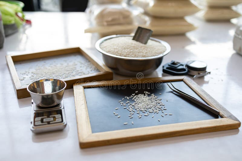 Rice and Rice Quality Inspection Equipment for Export All Laid on a ...