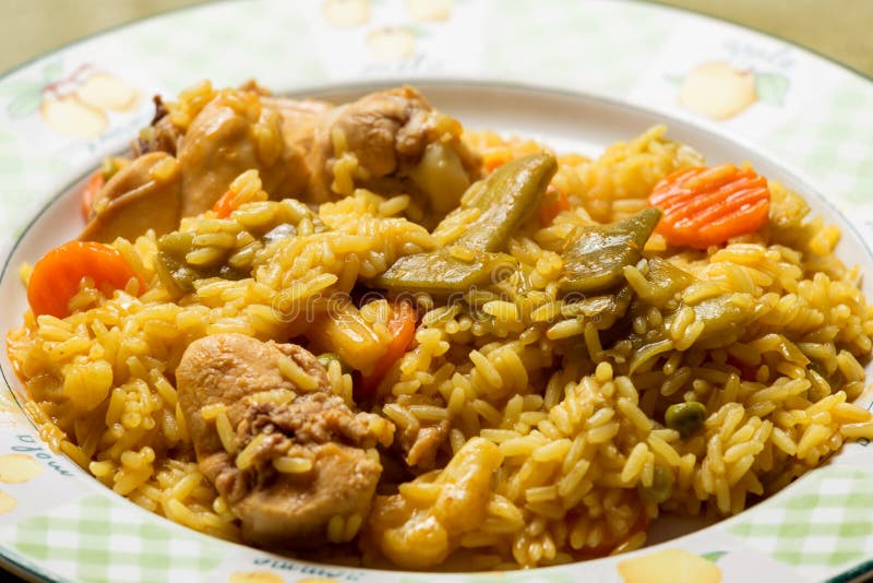Rice with Rabbit and Vegetables Stock Image - Image of proteins ...