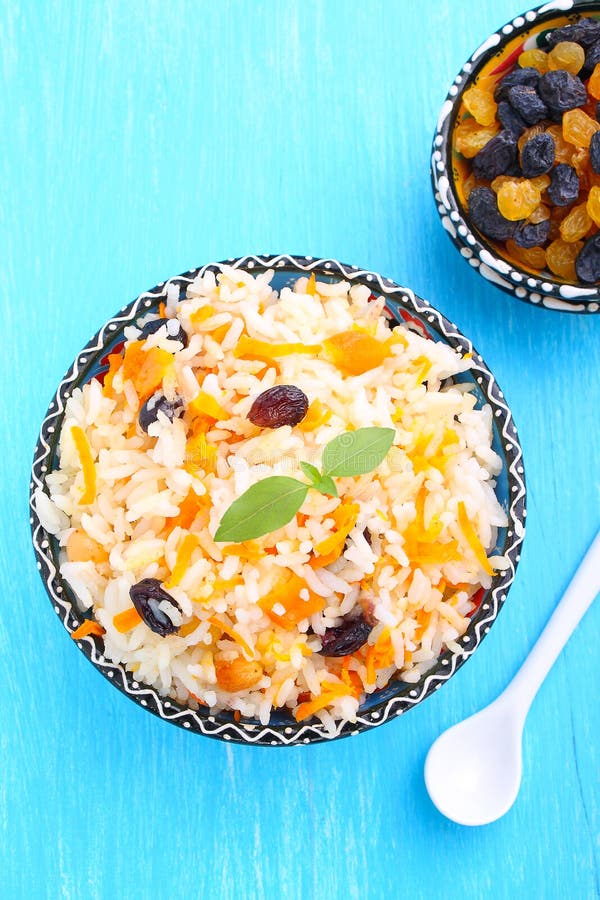Rice with raisins stock photo. Image of cooked, meat - 59988398