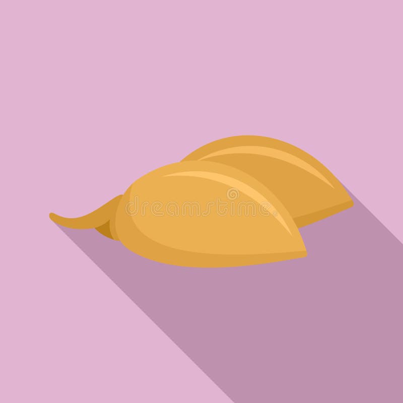 Rice Raw Seed Icon, Flat Style Stock Vector - Illustration of cooking ...