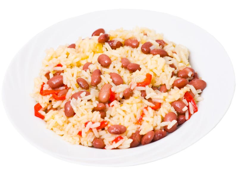 Rice with red beans stock image. Image of close, dishware - 34618907