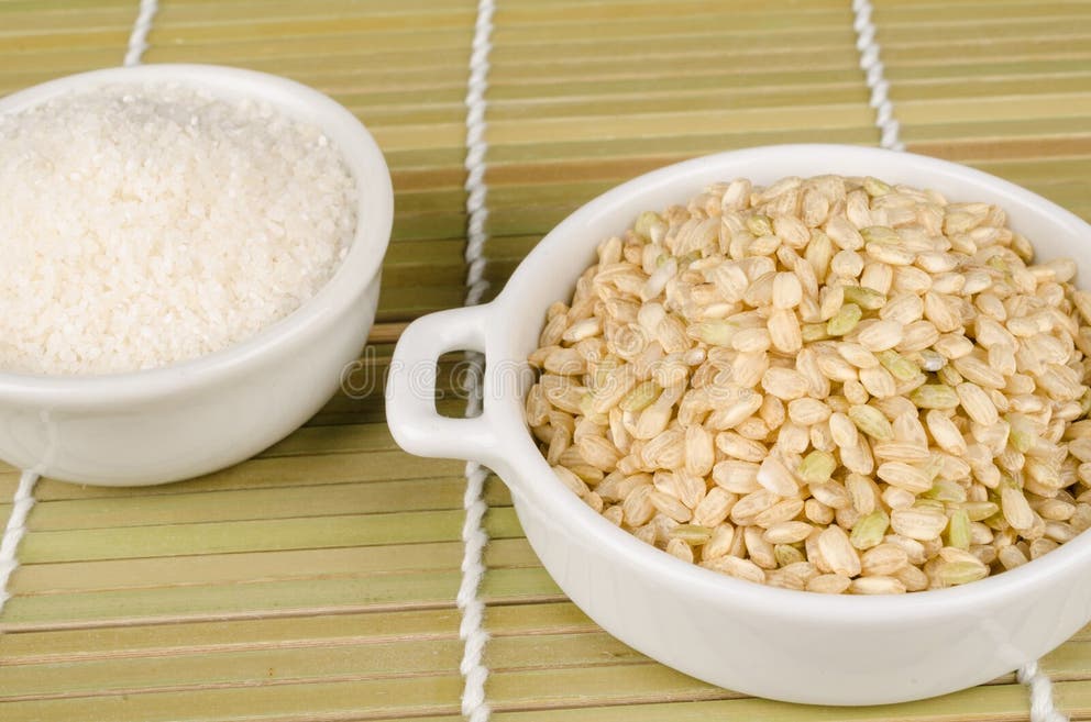 Rice and rice semolina stock photo. Image of studio, ground - 93173916