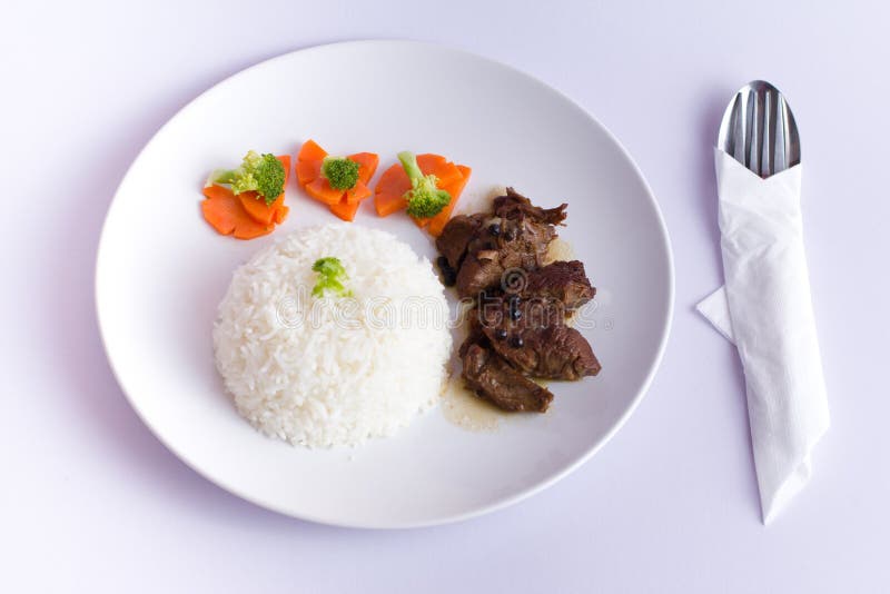 Rice with roast beef stock image. Image of rice, cuisine - 27580139
