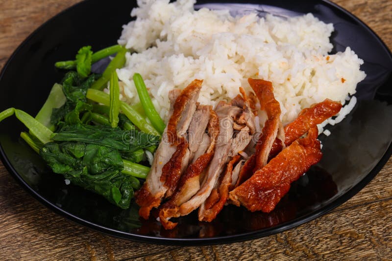 Rice with Roasted Duck Breast Stock Image - Image of food, meat: 153038363