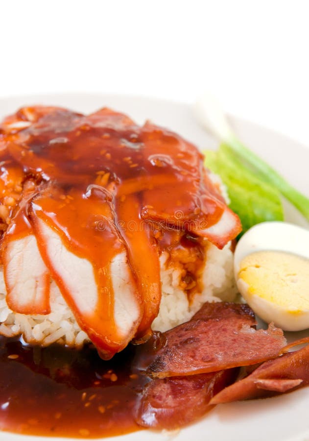 Crispy pork with rice stock image. Image of food, chinese - 94563597