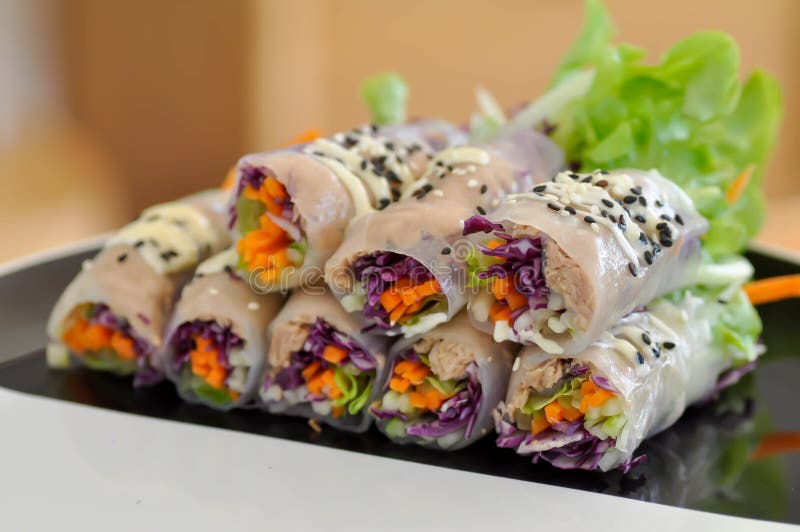 Rice roll, fresh roll stock photo. Image of spring, rolls - 188054792