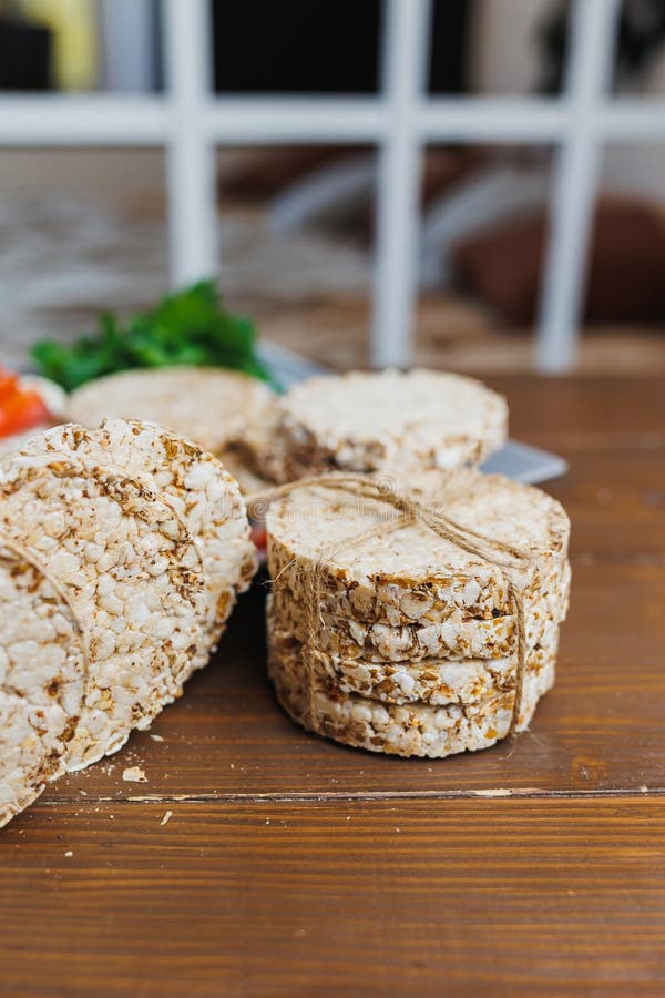 Rice Round Dietary Loaves for Stock Image - Image of vegetarian, board ...