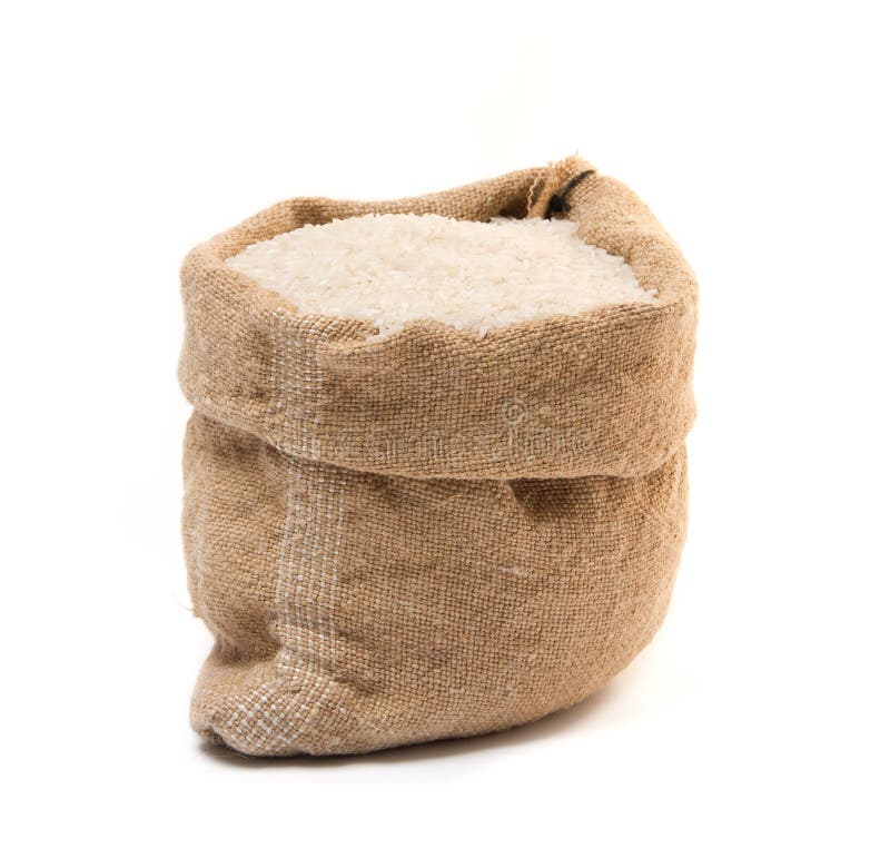 Rice Sack, Agriculture Product Isolated on White Stock Photo - Image of ...