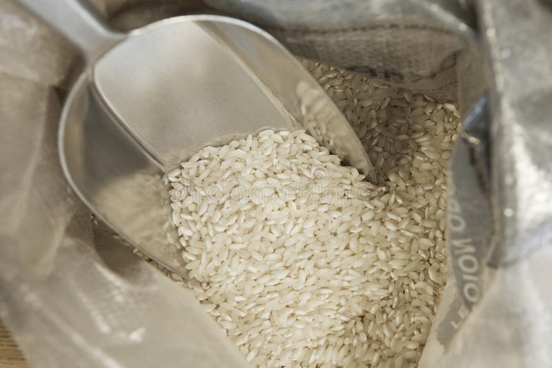 Rice in a sack stock photo. Image of quick, bags, calories - 24895216
