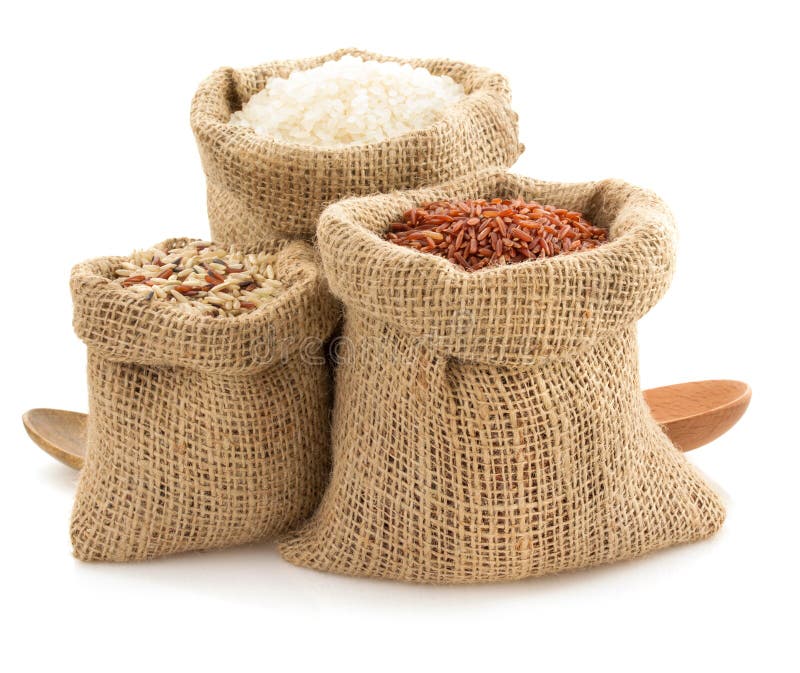 Rice in a sack stock photo. Image of canvas, burlap, nature - 23289502