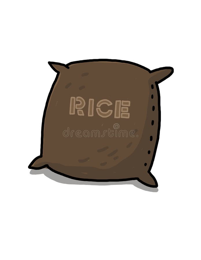 Rice Sack, Linen, Burlap, Brown, Isolated on White. Vector Illustration ...