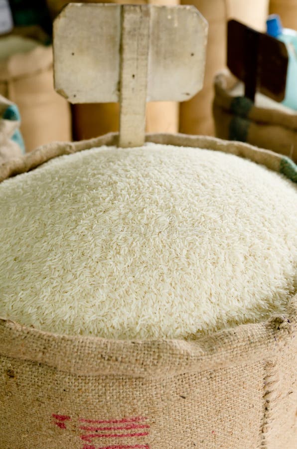 Rice in a sack stock image. Image of ingredient, rough - 41655347