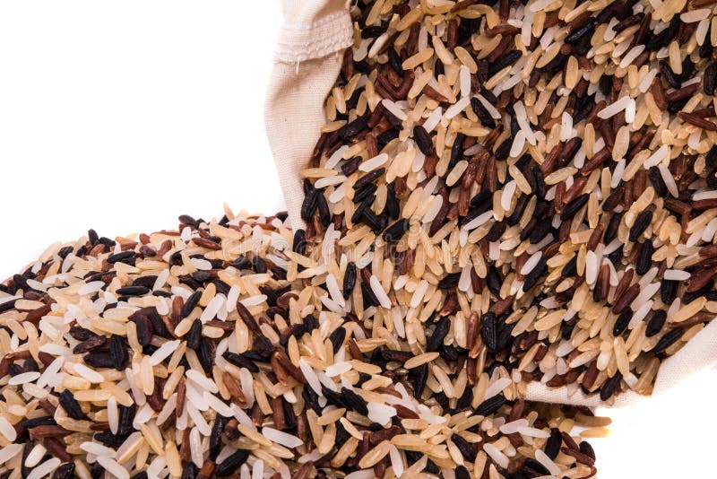 Rice in sack stock image. Image of organic, jasmine, uncooked - 91241183