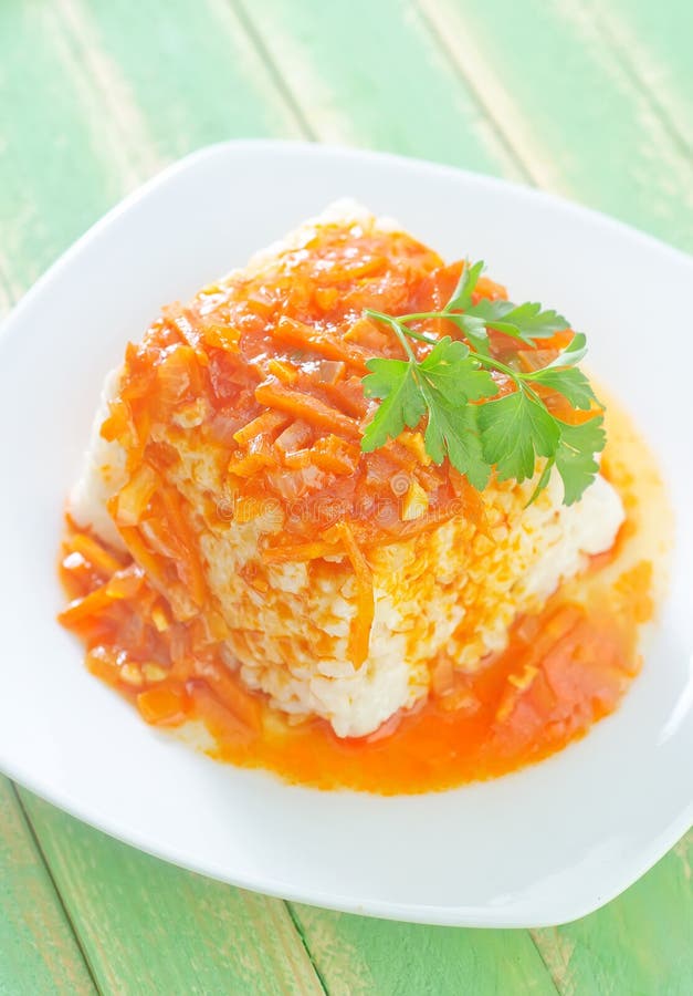 Rice with sauce stock photo. Image of chinese, fresh - 34404046