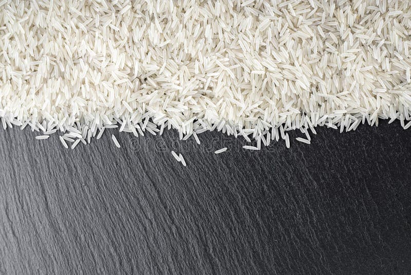 Rice Scattered on the Black Background Stock Photo - Image of lentil ...