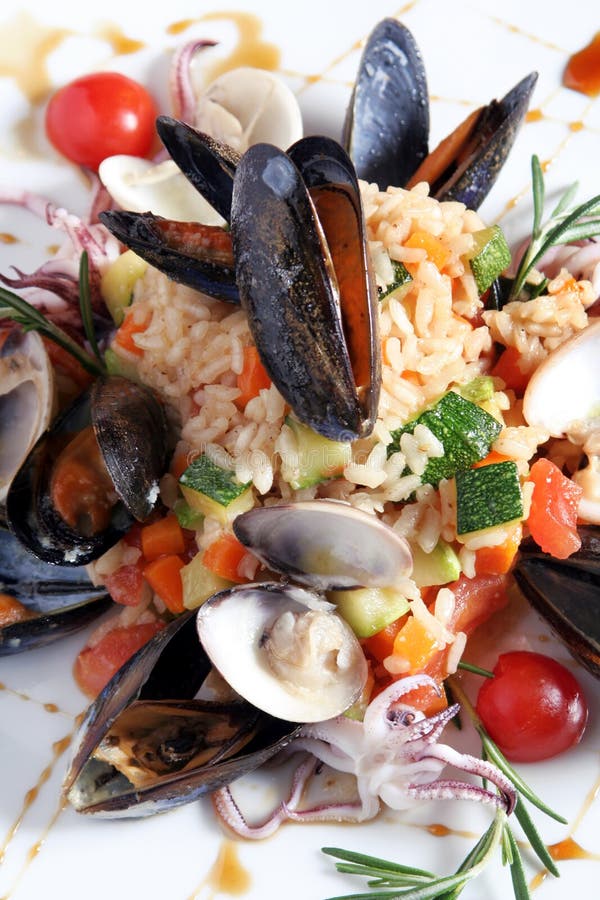 Rice with sea-food stock photo. Image of octopus, parsley - 2281004