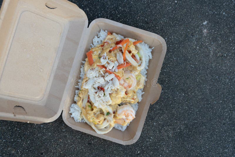 Rice and Seafod Scrambled Eggs Stock Photo - Image of seafood ...