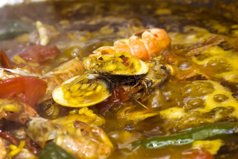 Rice with seafood cooking stock photo. Image of spain - 56740674