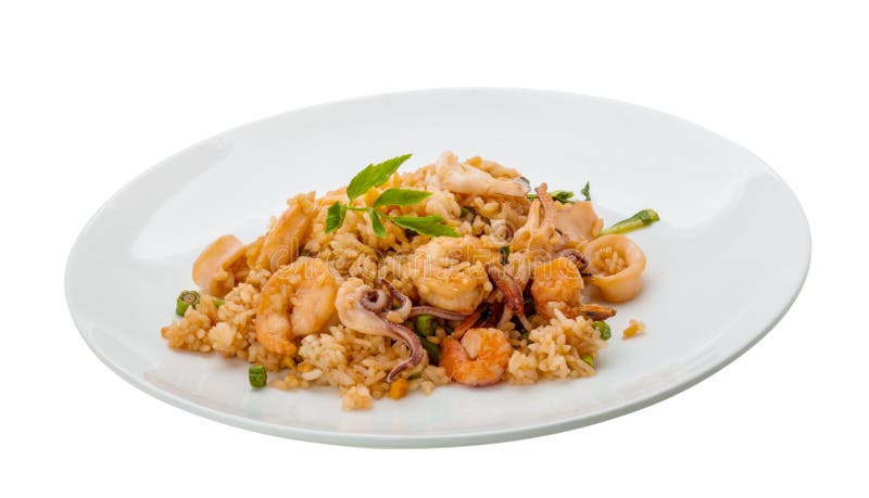 Rice with seafood stock photo. Image of rice, dinner - 40816872