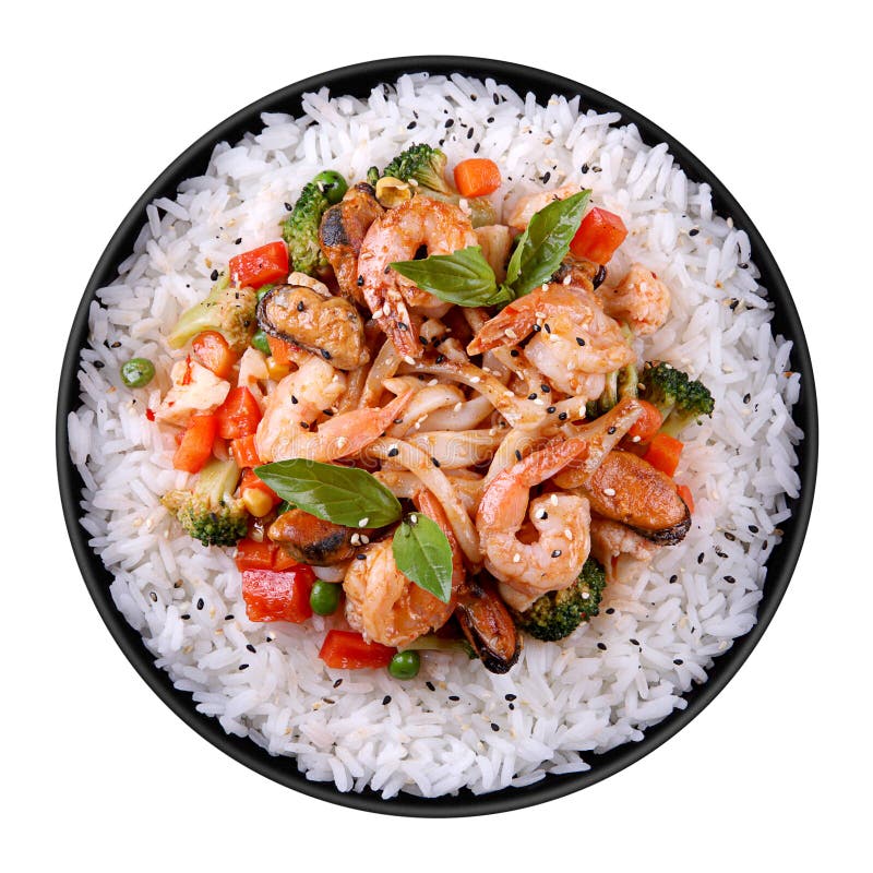 Rice with sea-food stock photo. Image of octopus, parsley - 2281004