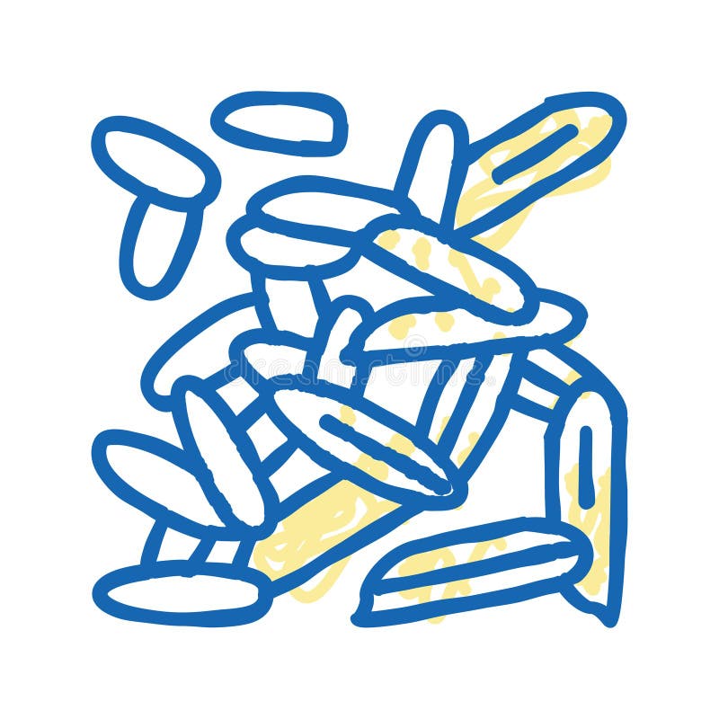 Rice Seed Icon Doodle Illustration Stock Vector - Illustration of seed ...