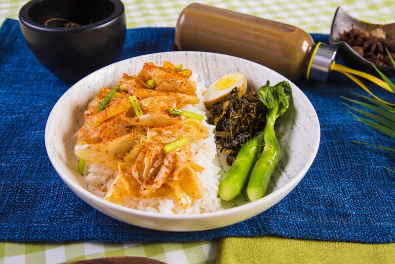 A Rice Set and a Drink on a Plate Stock Photo - Image of plate ...