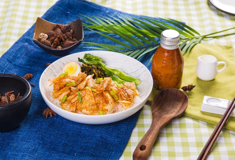 A Rice Set and a Drink on a Plate Stock Photo - Image of breakfast ...