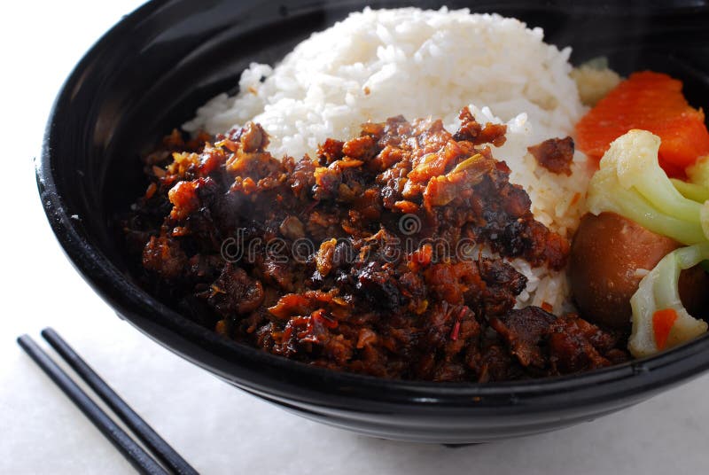 Rice sliced meat stock photo. Image of rice, taiwanese - 27985244