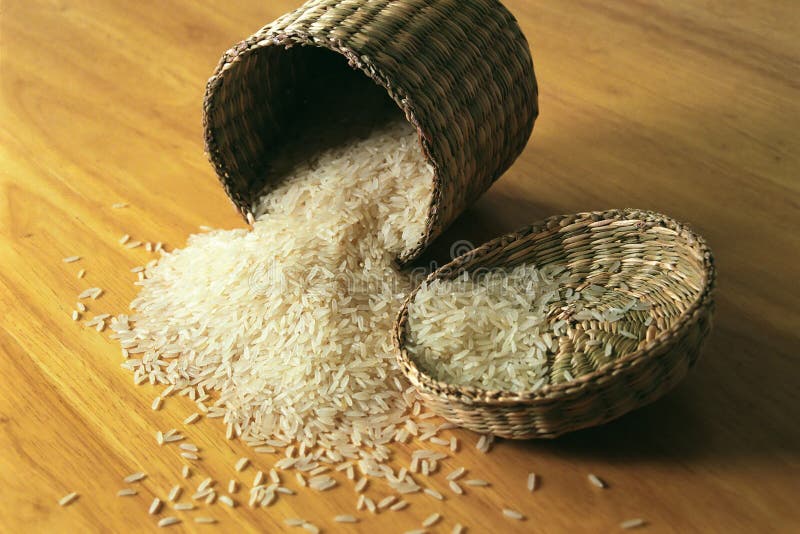 Rice in basket stock photo. Image of closeup, basket - 22122440