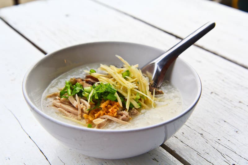 Rice soup morning thailand stock image. Image of portion - 26354565