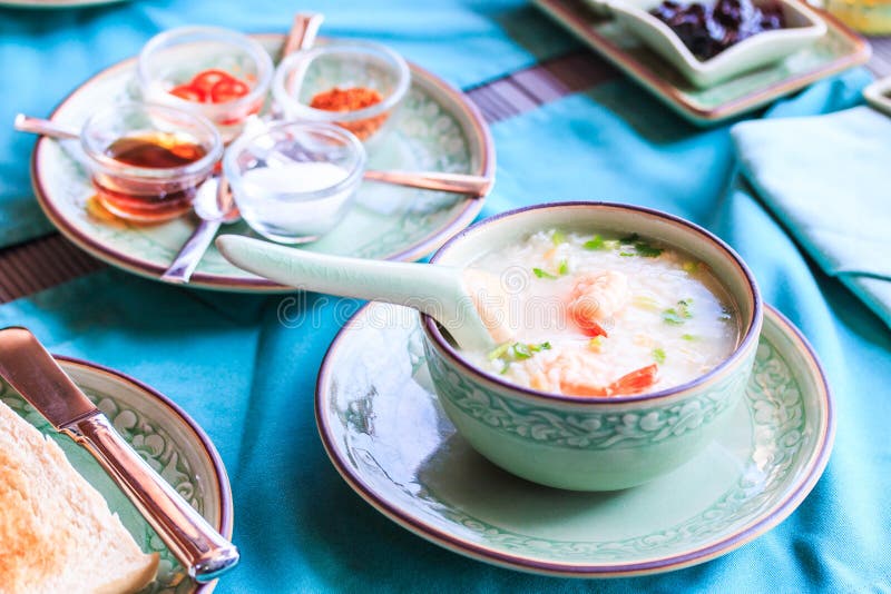 Rice soup stock photo. Image of diet, coriander, green - 37428576