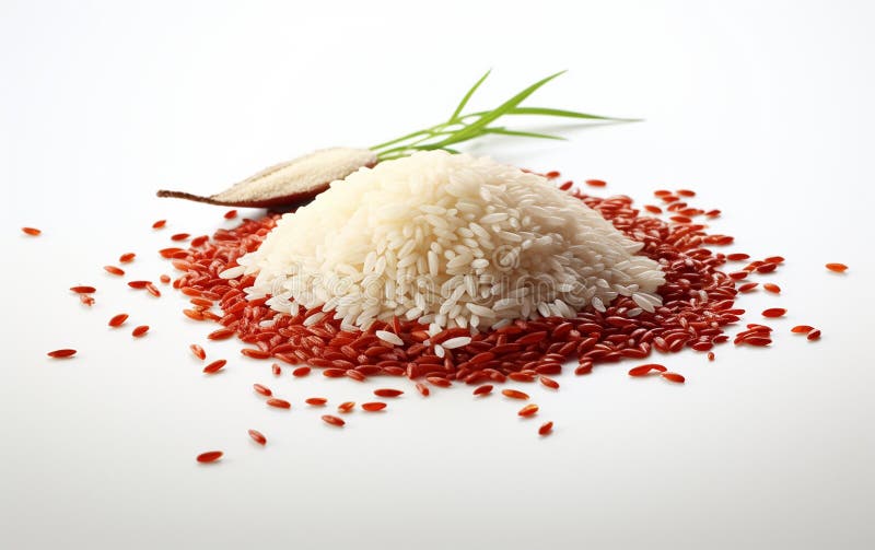 Rice and Spice on a White Canvas Stock Illustration - Illustration of ...
