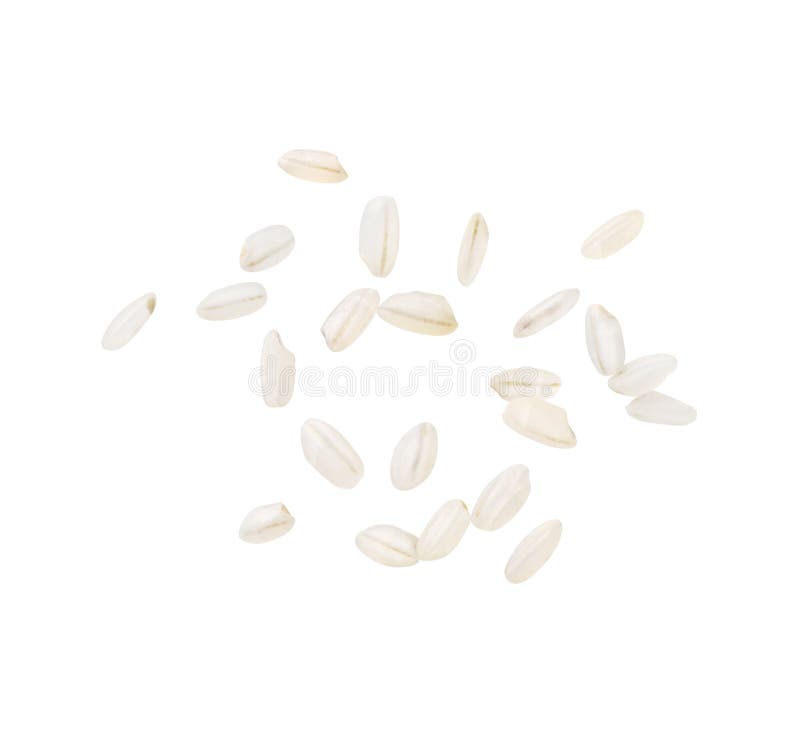 Rice Spilled on White Background Stock Photo - Image of main ...