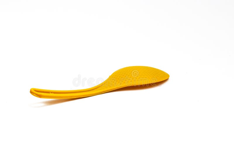 An Orange Rice Spoon on White Background Stock Image - Image of cook ...