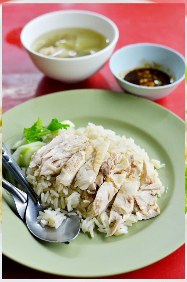 Rice Steamed with Chicken Soup Stock Image - Image of chinese, bangkok ...