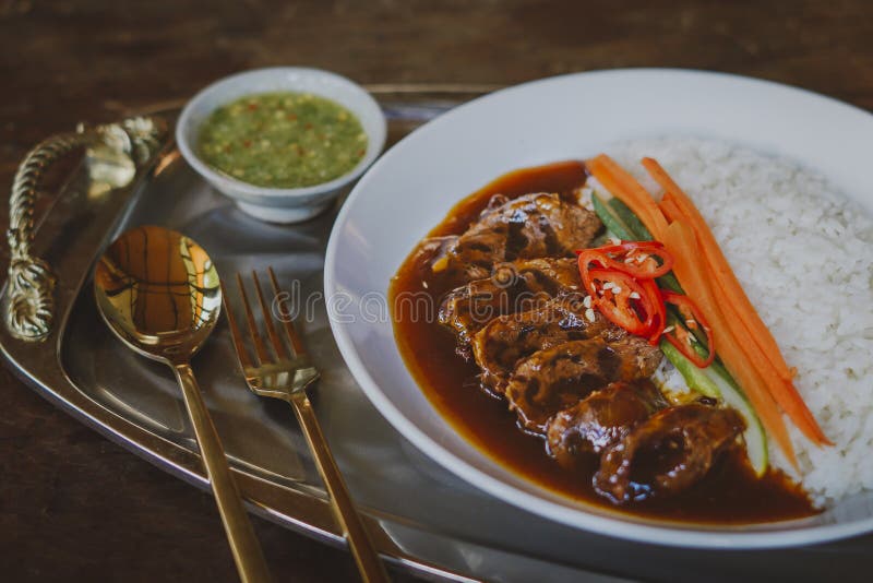 Rice with Stewed Beef stock image. Image of stew, drop - 199758729