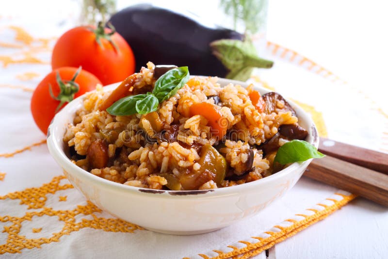 Rice with Stewed Vegetables Stock Image - Image of vegetarian ...
