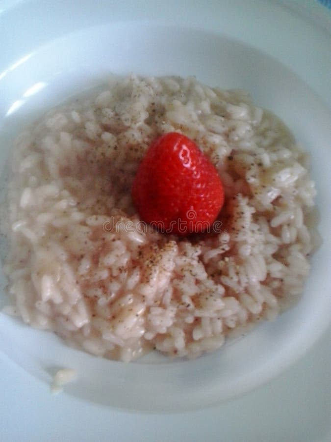 Rice with strawberries stock image. Image of strawberry - 90455493