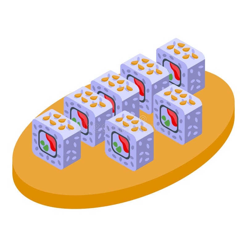 Rice Sushi Icon Isometric Vector. Japan Food Stock Illustration - Illustration of icon ...